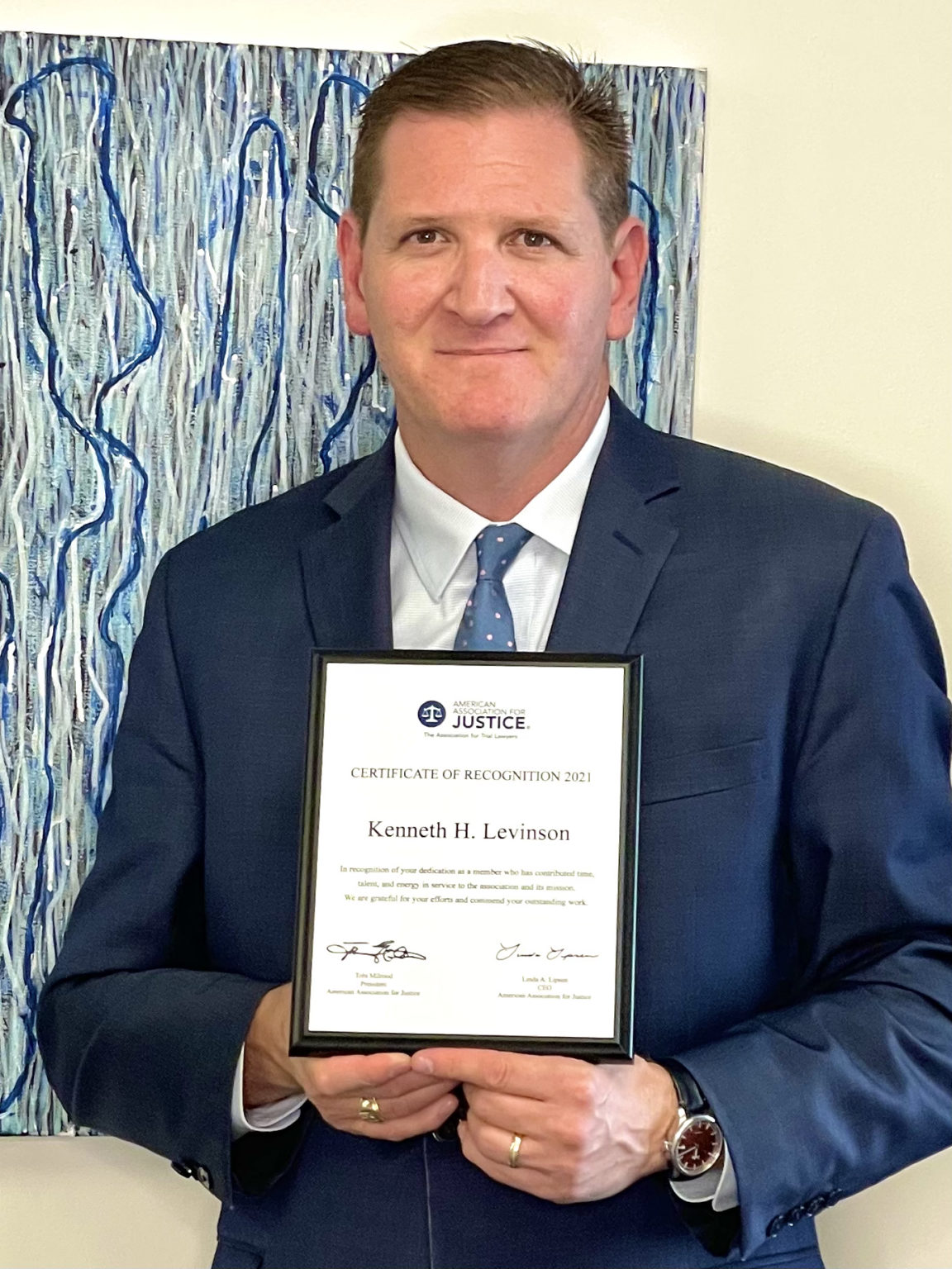 Ken Recieves Award at AAJ Annual Convention - Levinson and Stefani ...